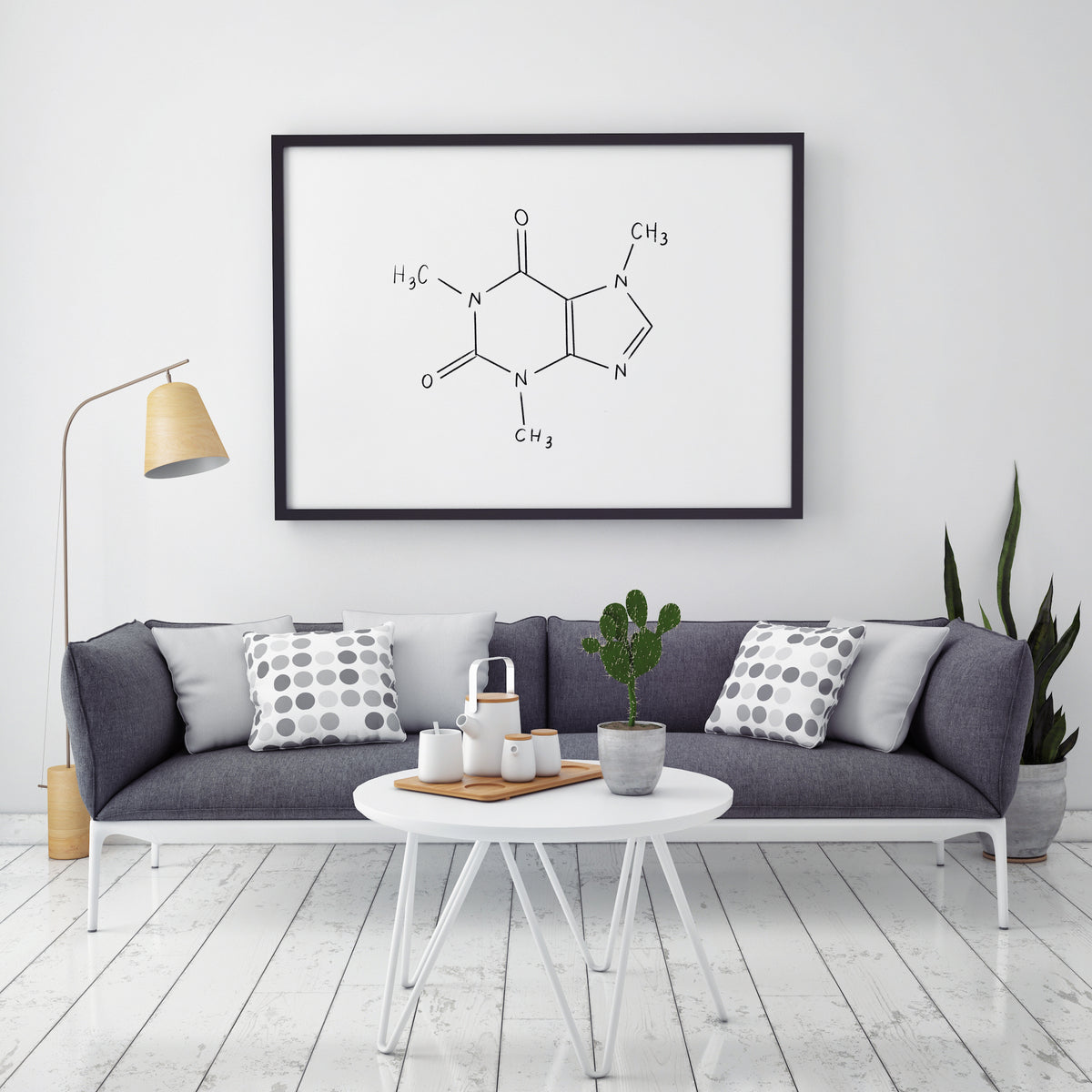 Caffeine Molecule print, Coffee lover gift, Molecule Poster, horizonta ...